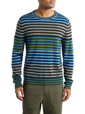 Paul Smith PS Paul Smith Striped Merino Wool Sweater Cobalt Blue