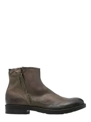 LEQARANT Leather Zip Boots - Brown