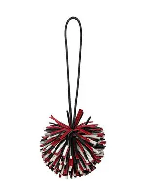 Rebecca Minkoff Leather Pompom Bag Charm - Black/siren/white