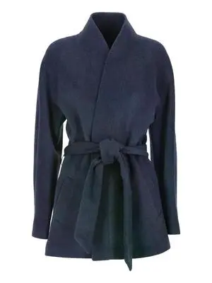CHIARA FERRAGNI Belted Collar Coat - Blue