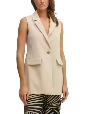 Joseph Ribkoff Button Tab Sleeveless Top - Neutrals