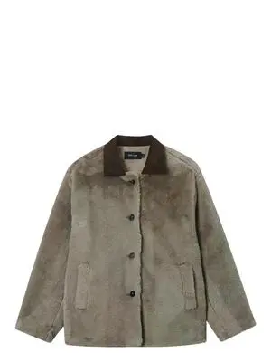 TOUT A COUP Button Faux Jacket - Neutrals