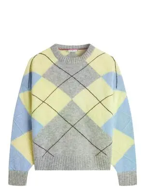 Tommy Hilfiger Argyle Pattern Sweater - Grey