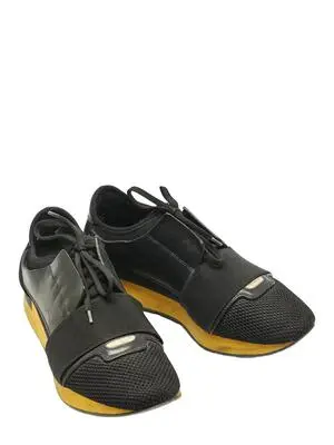 Balenciaga Race Runner Leather Trainers - Black