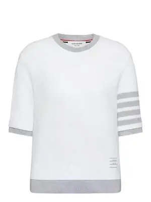 Thom Browne Textured Pique 4-bar Tee - White