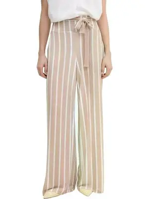 Joseph Ribkoff Striped Wide-leg Trousers - Neutrals