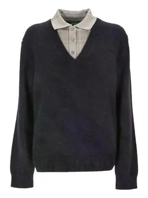 Loewe V-neck Long-sleeve Sweater - Blue