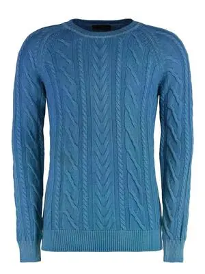 MOORER Cable-knit Sweater - Blue