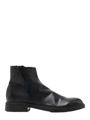 LEQARANT Leather Zip Boots - Black