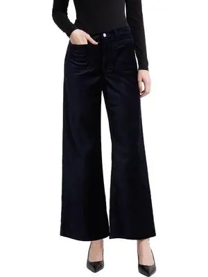 FRAME Le Slim Palazzo Velveteen Pants - Navy Velvet