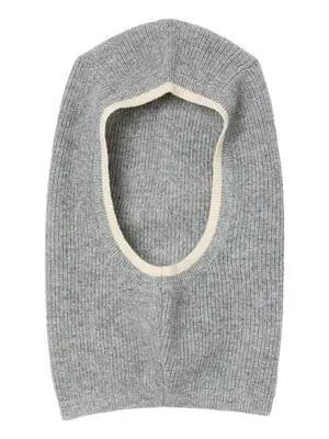 Sandro Ribbed Wool Balaclava - Grey