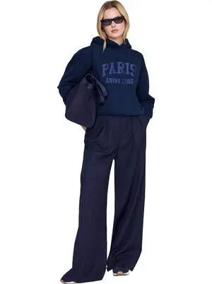 ANINE BING Debbie Shrunken Hoodie - Washed Navy