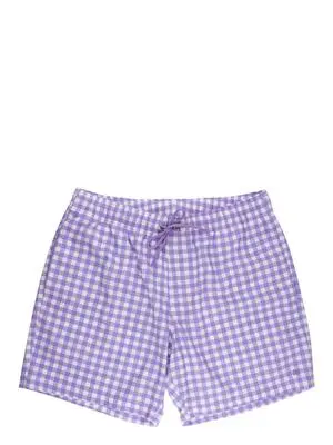 RUGGEDBUTTS Stretch Swim Trunks Wisteria Purple Gingham