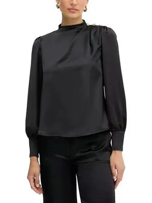 FRACOMINA Button Detail Blouse - Black