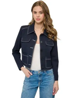 Central Park West Franki Topstitch Lady Jacket - Navy