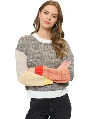 Central Park West Maisie Colorblocked Crewneck Sweater - Multi