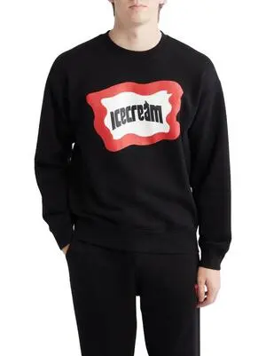 ICECREAM Cotton Graphic Sweatshirt - Black