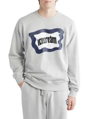 ICECREAM Cotton Graphic Sweatshirt - Heather Gray