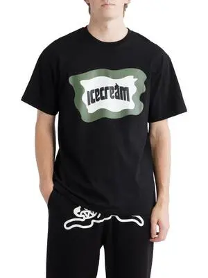 ICECREAM Flag Graphic T-shirt - Black