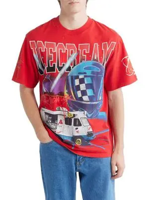 ICECREAM Racing Graphic T-shirt - Goji Berry