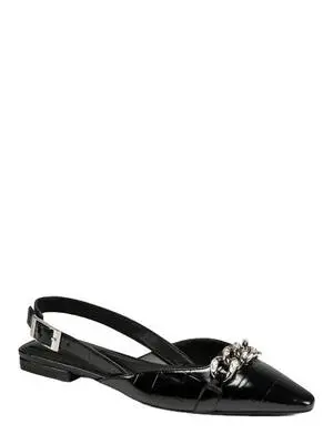 Dkny Cosetta Slingback Pointed Toe Flat - Black