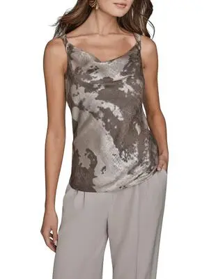 Donna Karan New York Twist Shoulder Metallic Camisole - Dark Vapor Multi