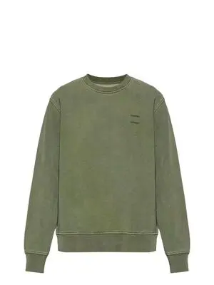 SAMSOE SAMSOE Logo-print Crew-neck Sweatshirt - Green