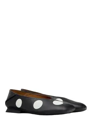 Camper Casi Myra Twins Polka Dot Ballerina Flat - Black