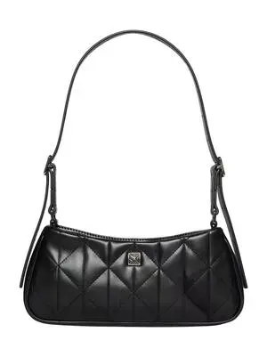 Calvin Klein Quilted Shoulder Bag With Logo Plaque - Black