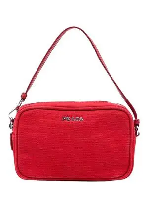 Prada Canvas Canapa Pouch - Red