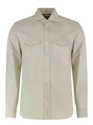 MOORER Garret-m3 Chest-pocket Button Shirt - Neutrals