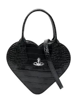 VIVIENNE WESTWOOD Josephine Heart Embossed Tote - Black