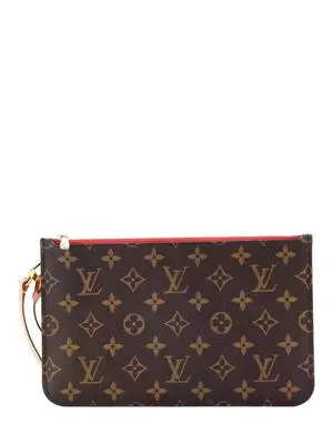 LOUIS VUITTON Neverfull Pochette Monogram Canvas Large Pouch - Brown