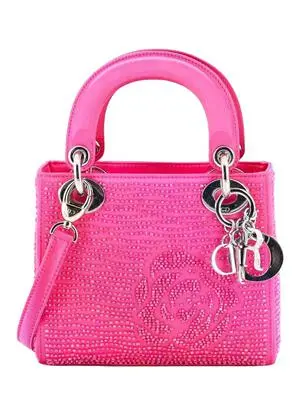 Dior Lady Embellished Satin Mini Satchel - Pink