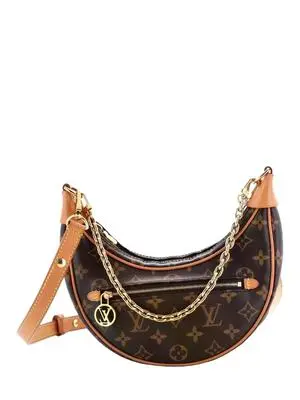 LOUIS VUITTON Loop Handbag Monogram Canvas Hobo Bag - Brown