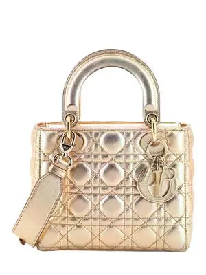 Dior My Abcdior Lady Bag Metallic Cannage Quilt - Gold