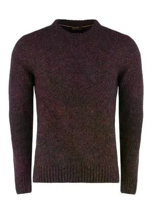 MOORER Crew-neck Knitted Sweater - Red