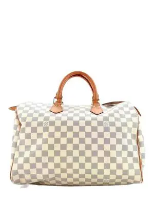 LOUIS VUITTON Damier 35 Speedy Satchel - White