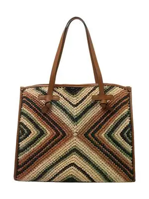 MARCELLA CLUB Chevron Tote Bag - Neutrals