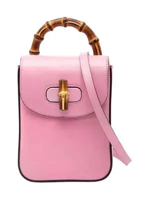 Gucci 2000-2015 Mini Calfskin Bamboo Top Handle Satchel - Pink