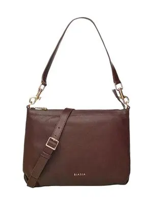 BIASIA Leather Shoulder Bag - Brown