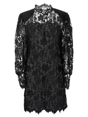 Chloé Floral-lace High-neck Dress - Black