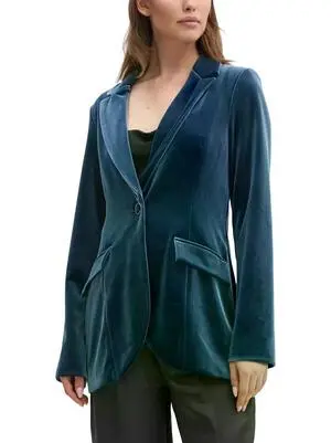 Joseph Ribkoff Velvet Single-breasted Blazer - Blue