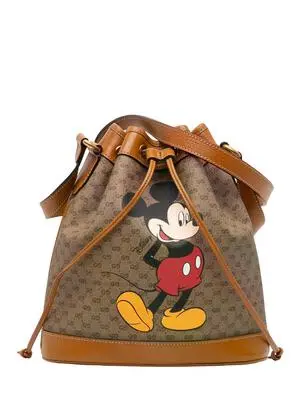 Gucci Micro Gg Supreme Mickey Mouse Bucket Bag - Brown