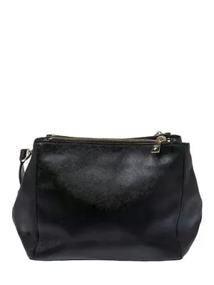 Dkny Leather Zip Bag - Black