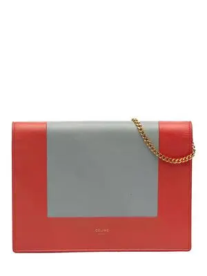 Celine 2017 Leather Frame Wallet On Chain Crossbody Bag - Red