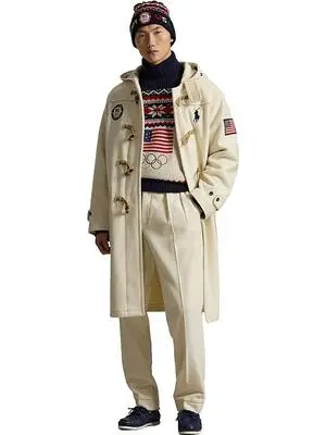 Polo Ralph Lauren Team USA Opening Ceremony Wool Twill Toggle Coat Cream