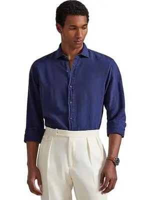 Polo Ralph Lauren Classic Fit Slub Linen Shirt - Navy