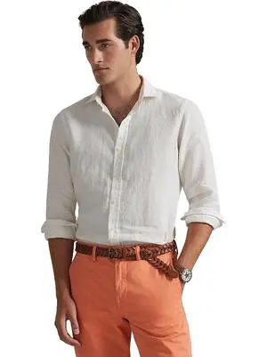 Polo Ralph Lauren Classic Fit Slub Linen Shirt - White