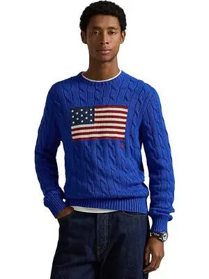 Polo Ralph Lauren Cable-knit Flag Sweater - Blue